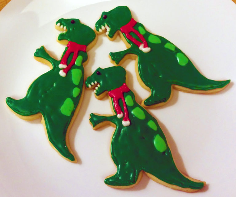 Winter TRex cookies | The Enchanted Whisk